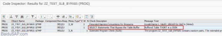 [Code Inspector]消除警告信息SELECT Statements That Bypass the Table Buffer | 摆渡SAP